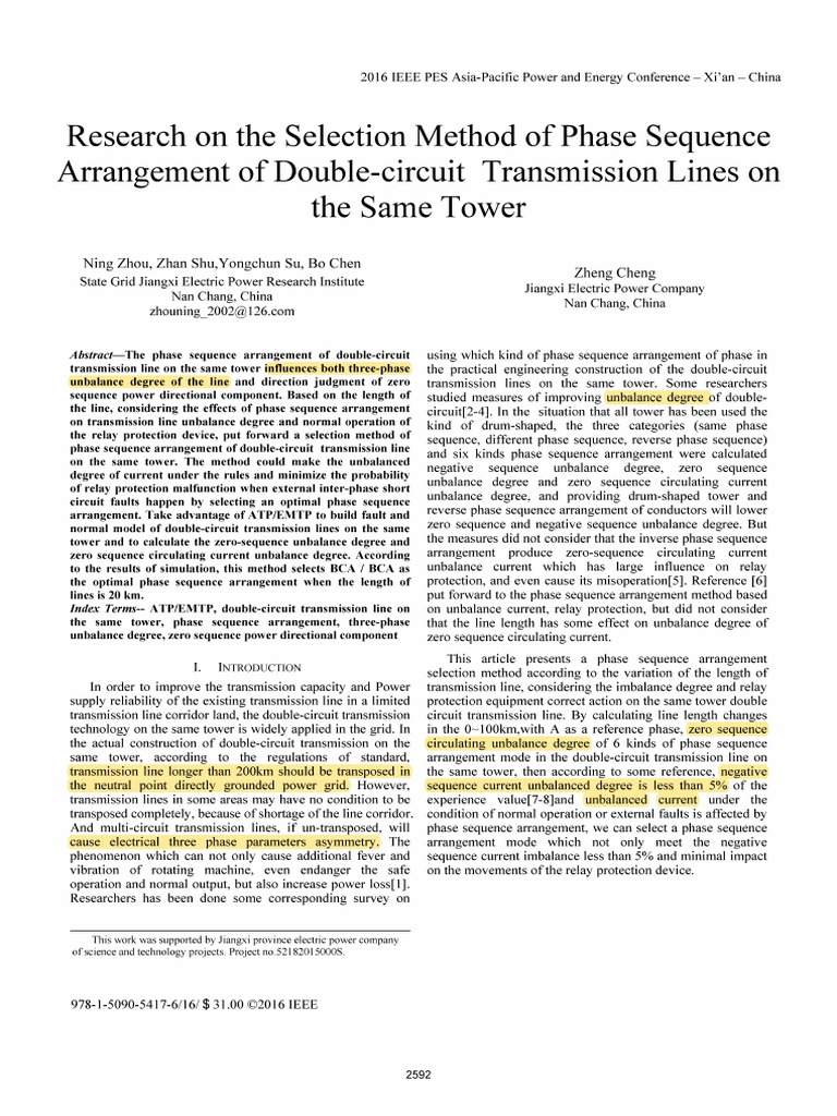 Phase Arrangement OHL | Download Free PDF | Electric Power Transmission ...
