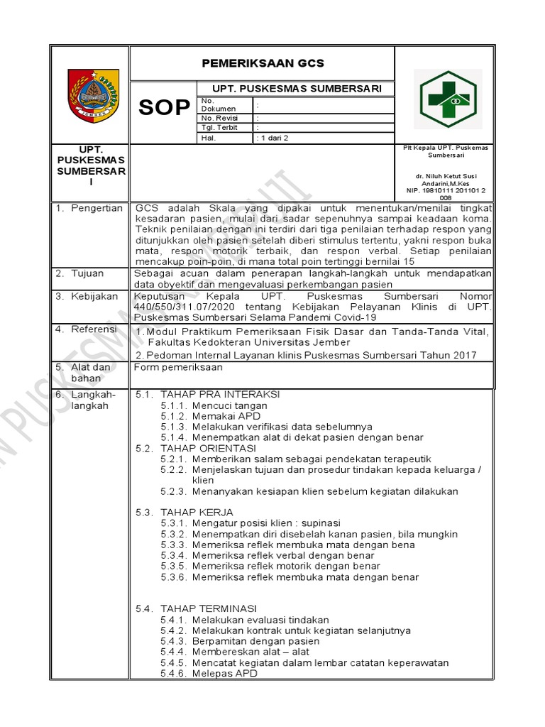 6.sop GCS | PDF