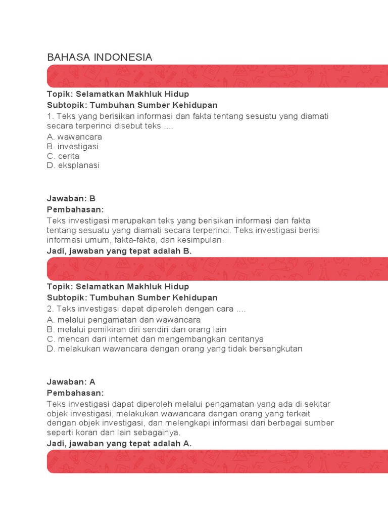 Soal Uts Kls 6 | PDF | Kajian Bahasa Asing