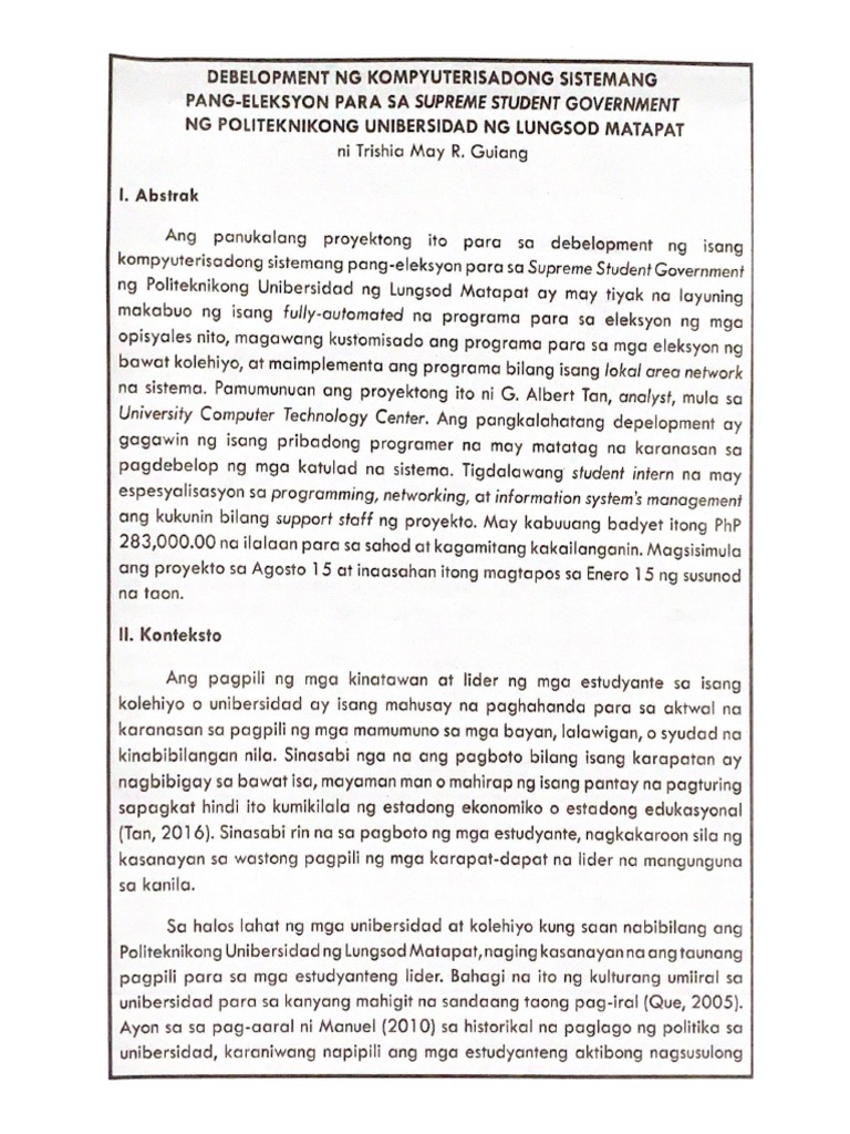 Halimbawa NG Panukalang Proyekto | PDF