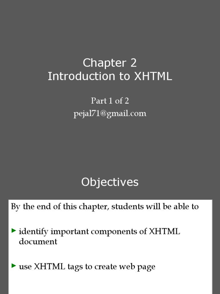 Introduction To XHTML: Part 1 of 2 | PDF | Xhtml | Html