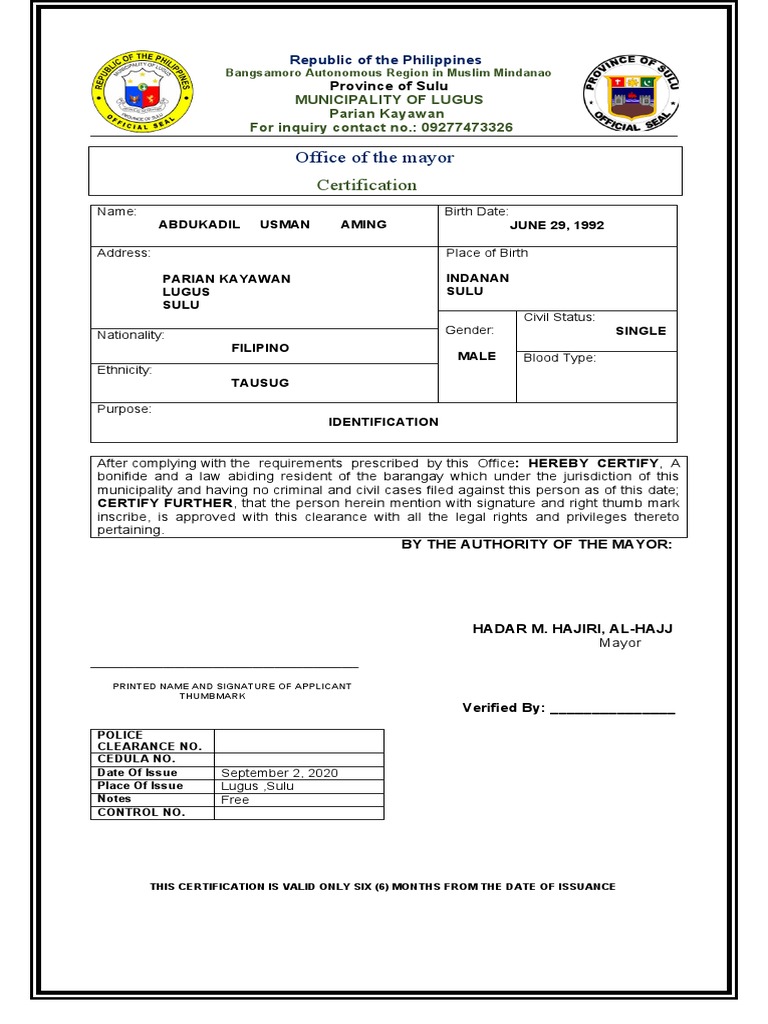 Mayor Clearance | PDF | Philippines | Justice
