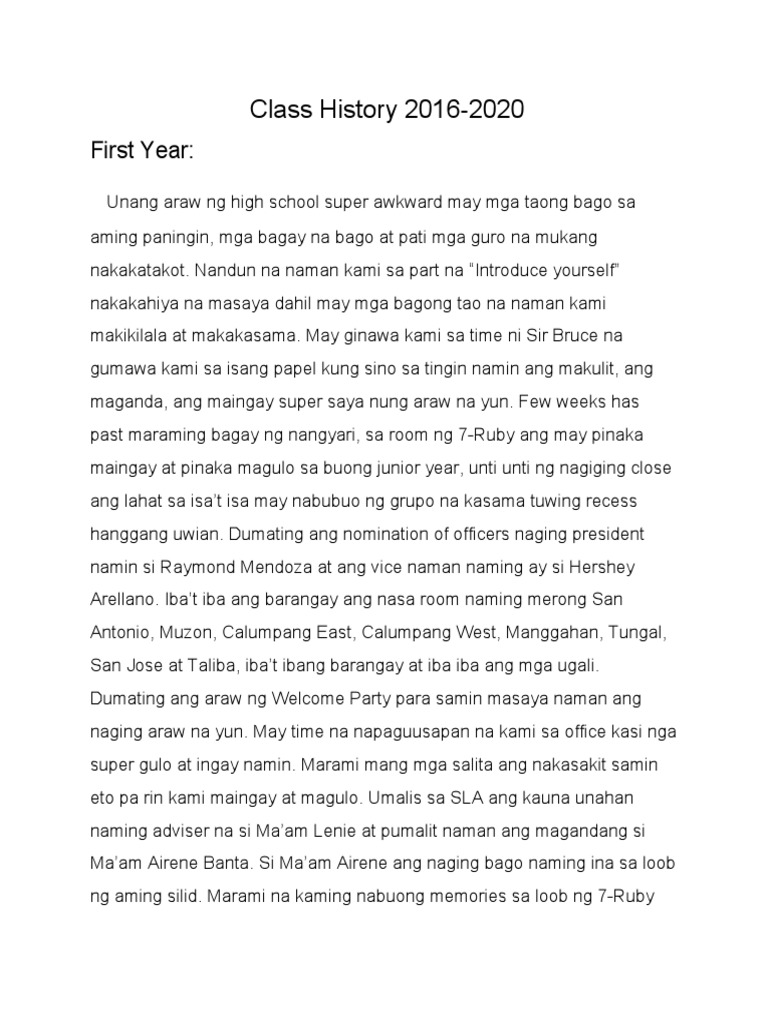 Class History | PDF