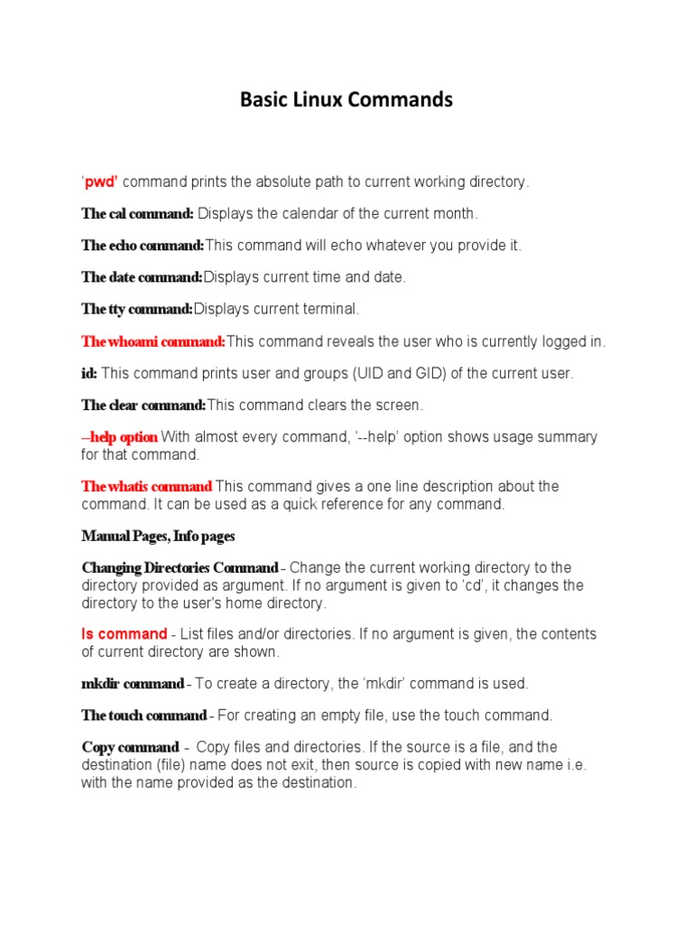 Basic Linux Commands | PDF | Computer File | Data Management