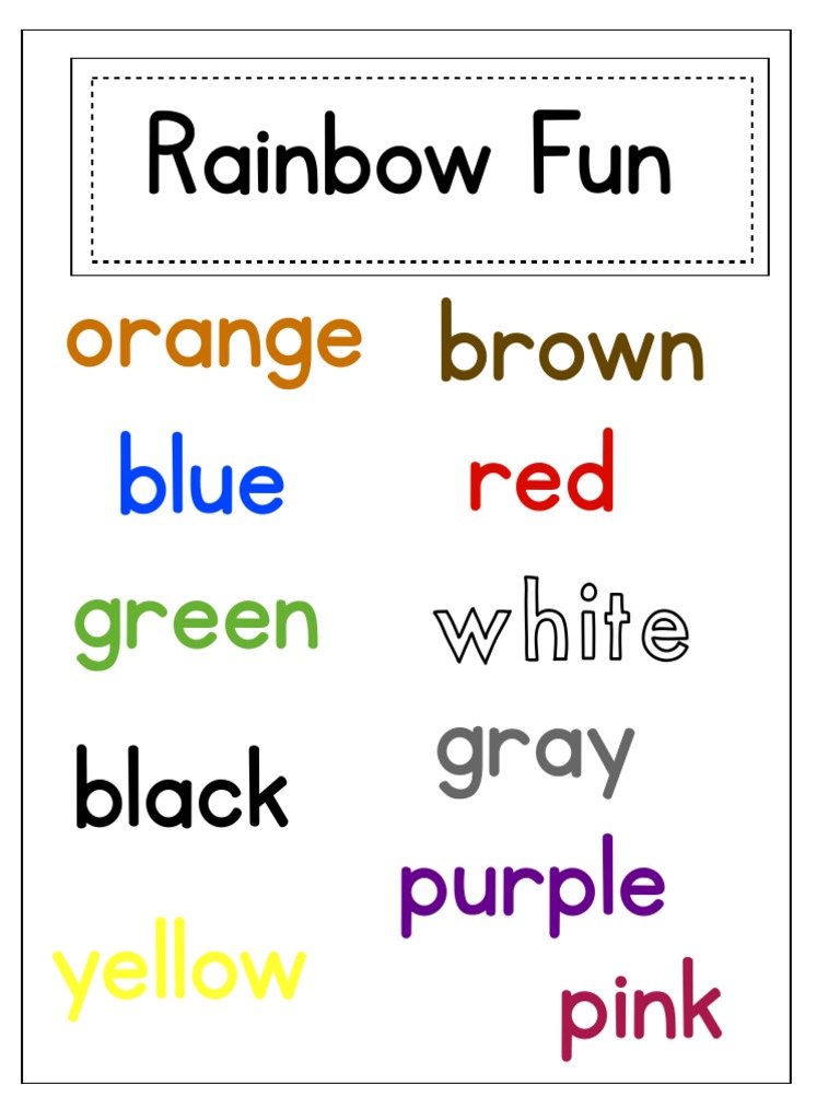 Rainbow Fun Words | PDF