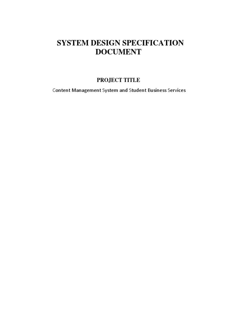 System Design Specification Document: Content Management System and ...