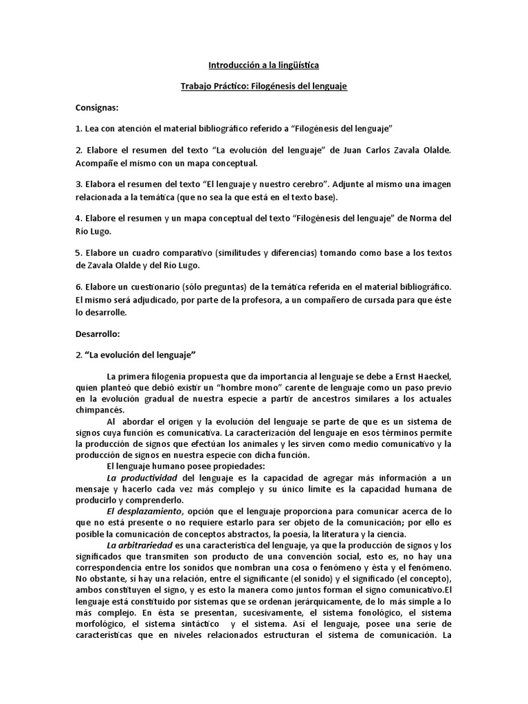 Filogenesis Del Lenguaje | PDF | Cerebro | Aquisición de idioma