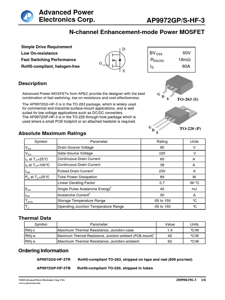 Advanced Power Electronics Corp.: N-Channel Enhancement-Mode Power ...