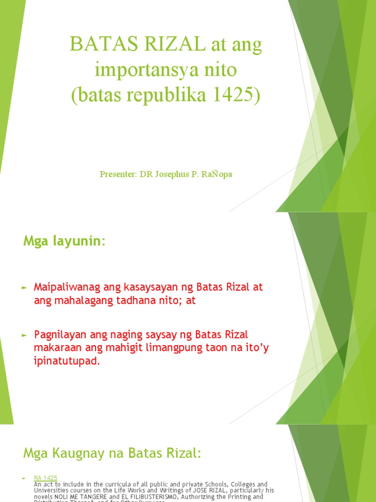 Batas Rizal at Importansya Nito | PDF