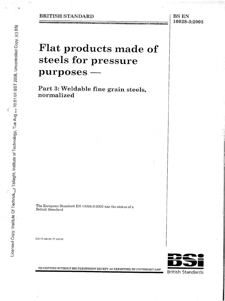 BS en 10028-3 | PDF