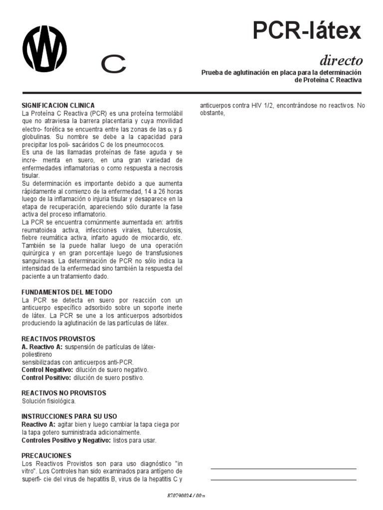 PCR Latex Directo SP | PDF | Medicina | Biología
