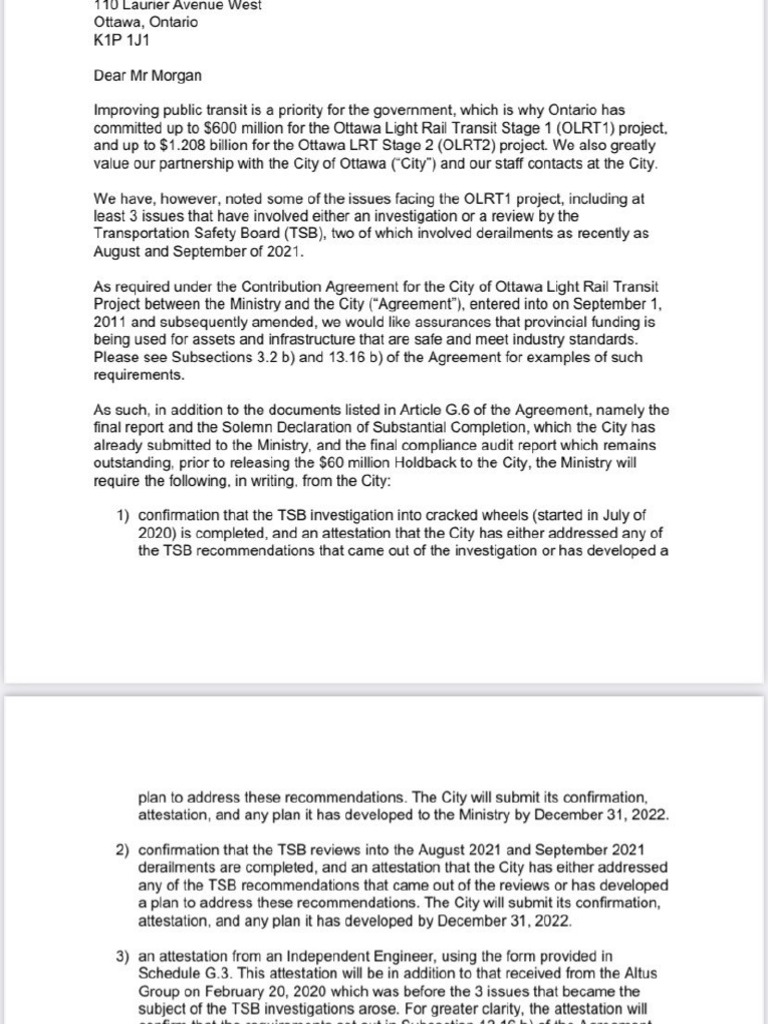 Ontario LRT Letter | PDF