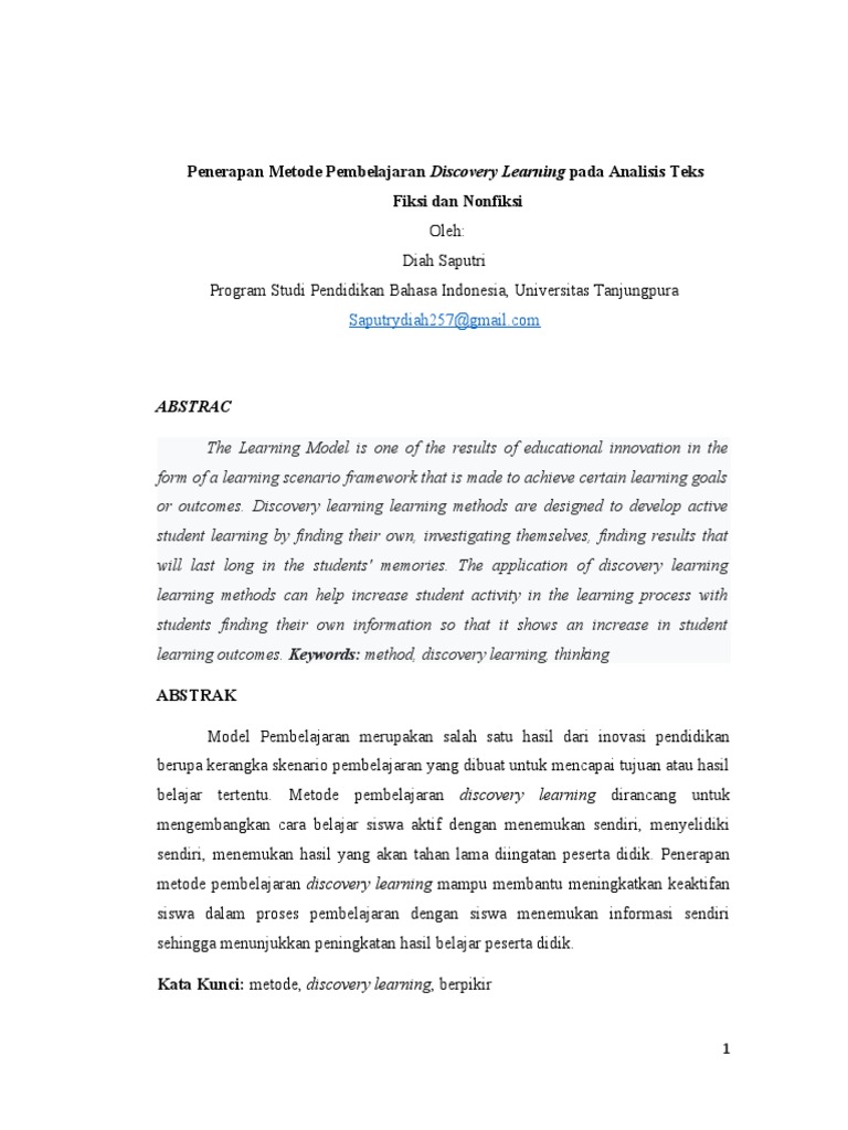 Metode Discovery Learning dalam Pembelajaran | PDF