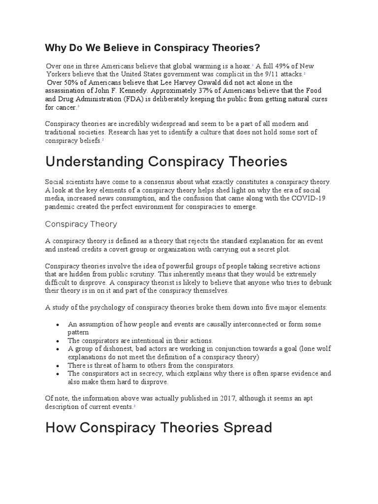 Why Do We Believe in Conspiracy Theories? | PDF | Conspiracy Theory ...