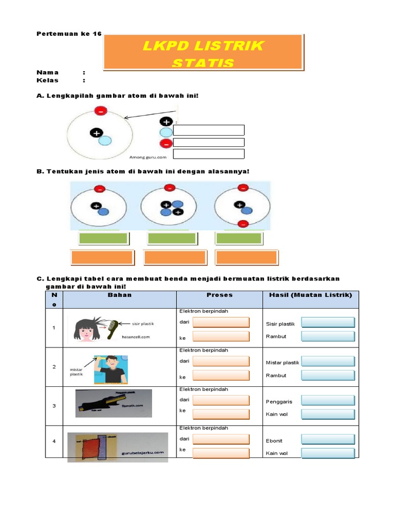 Pertemuan Ke 16 LKPD Listrik Statis | PDF | Sains & Matematika