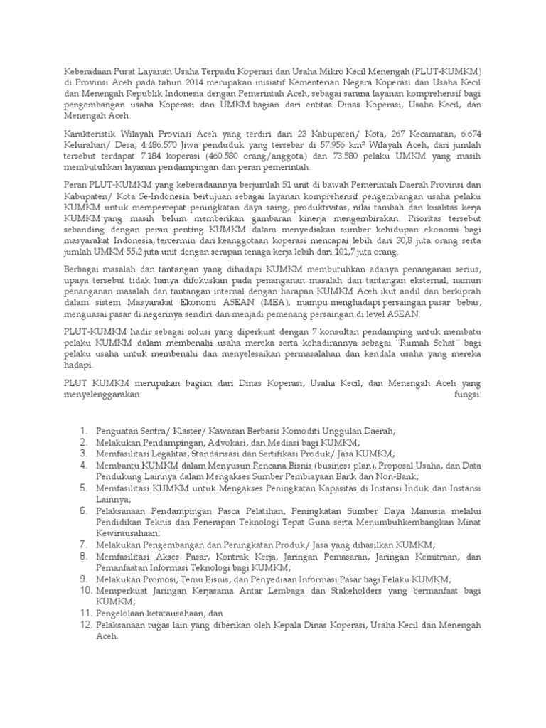 Plut - Kumkm Banda Aceh | PDF