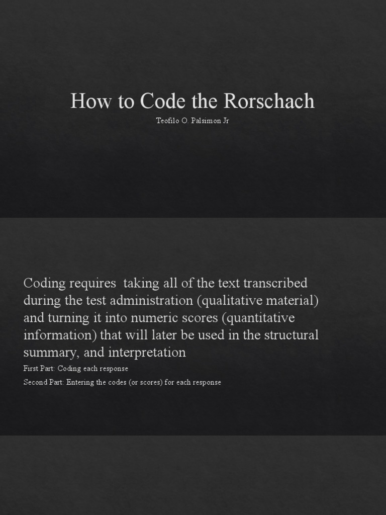 How To Code Rorschach | PDF