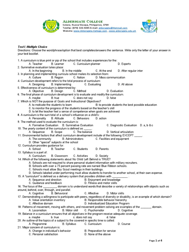 Curriculum Devt MIDTERM-2021 | PDF | Curriculum | Learning