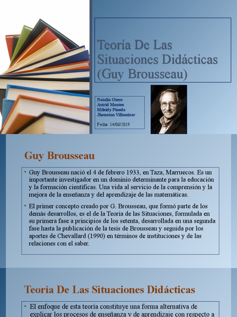 Teoría de Situaciones Didácticas de Brousseau | PDF | Teoría | Cognición