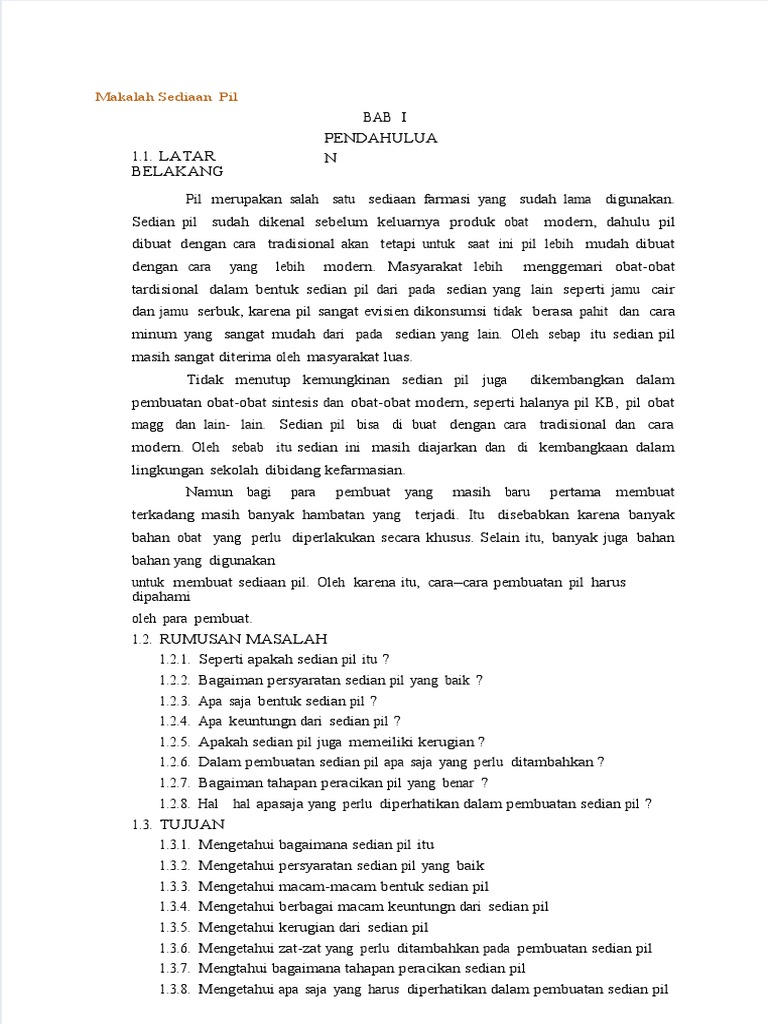 Panduan Pembuatan Sediaan Pil | PDF