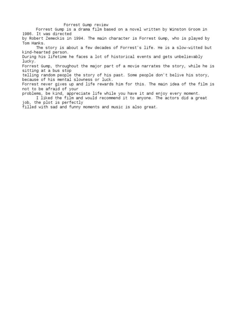 Forrest Gump | PDF | Classics