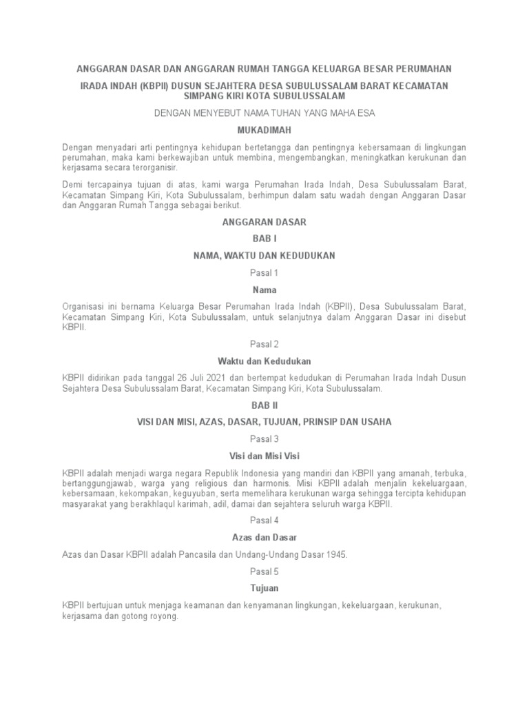 Draf AD ART KBPII | PDF