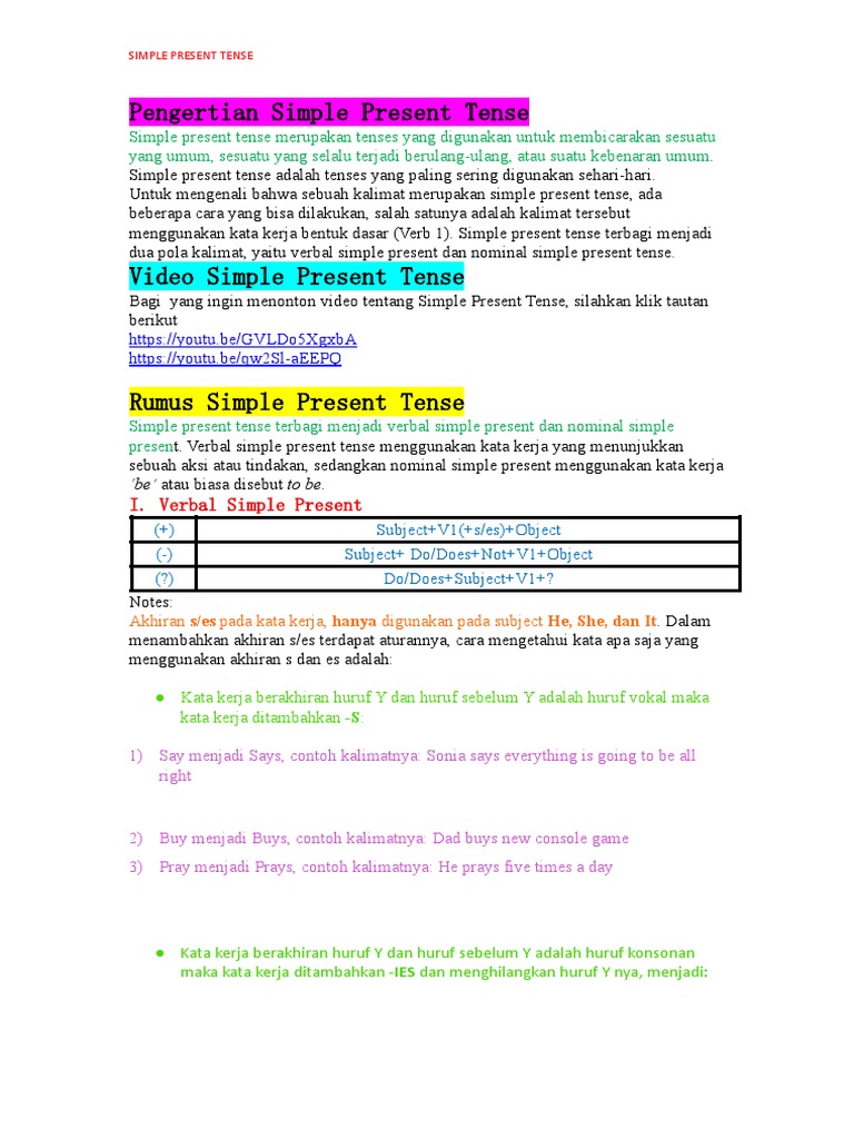 Modul Simple Present Tense | PDF