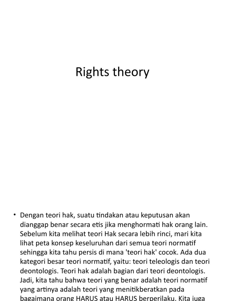 Rights Theory | PDF