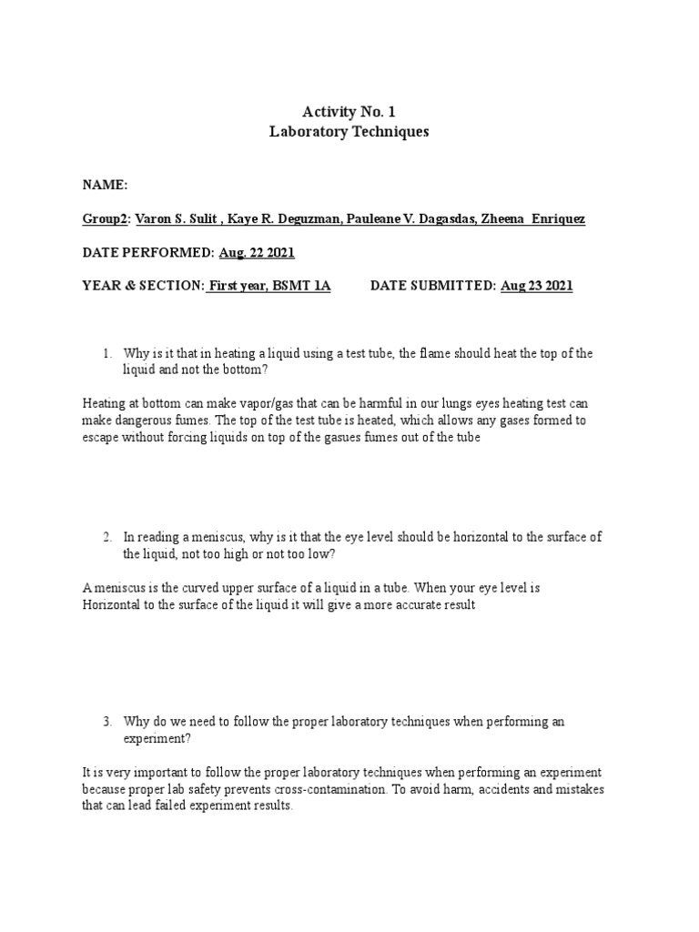 Activity No1 Laboratory Technique | PDF