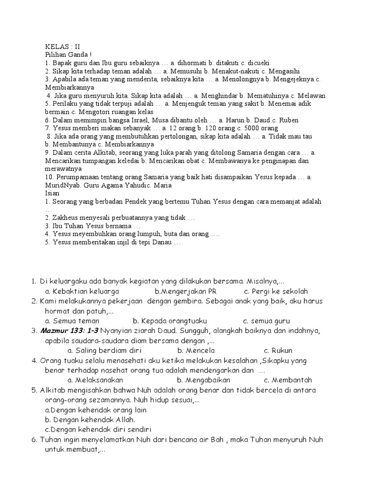 Bank Soal Kelas 2 | PDF | Olahraga & Rekreasi