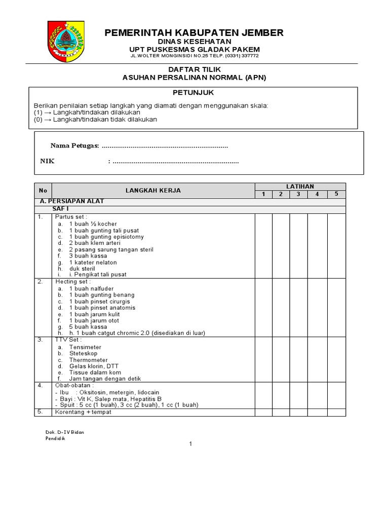 Daftar Tilik APN | PDF | Pengembangan Diri