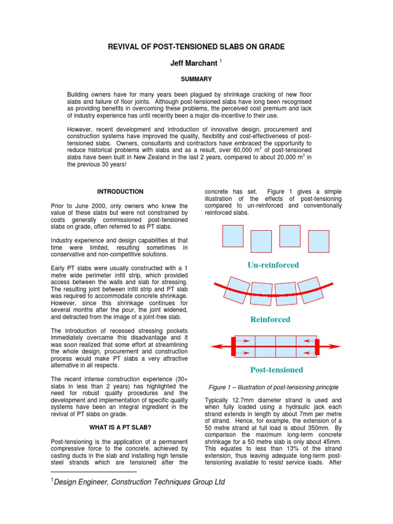 PT Slab On Grade | PDF | Prestressed Concrete | Concrete