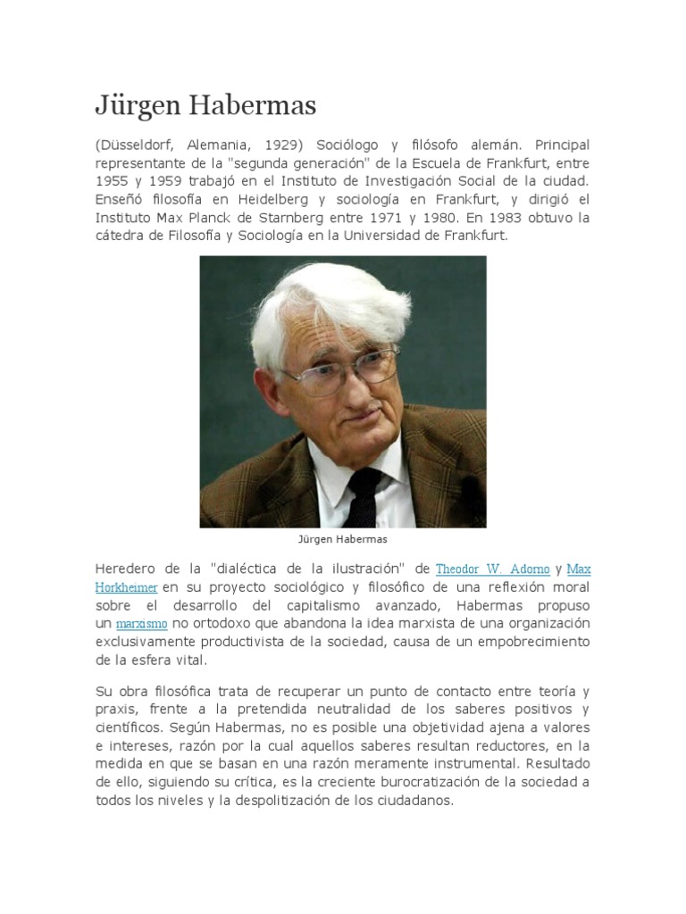 Jürgen Habermas | PDF | Jürgen Habermas | Sociología