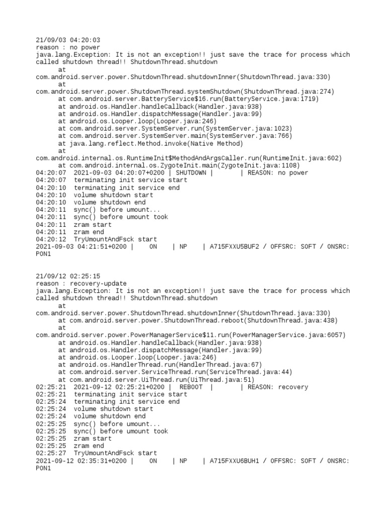 Power Off Reset Reason Backup | PDF | Java (Programming Language ...