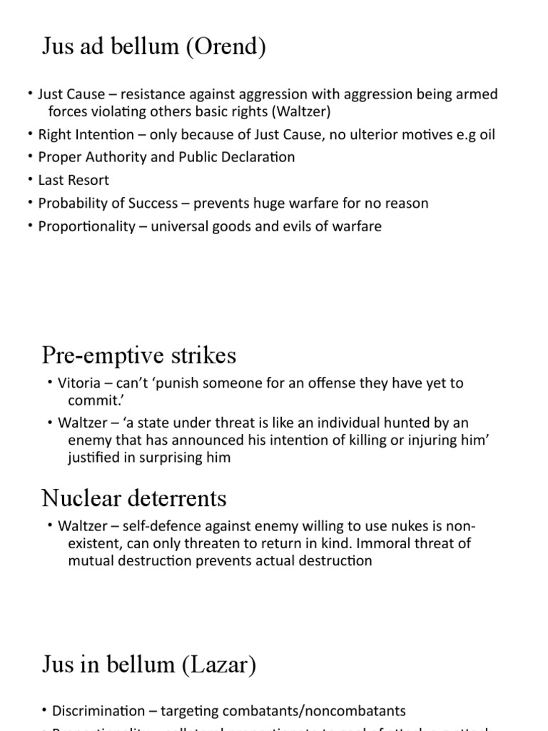 Principles of Just War Theory Explained | PDF