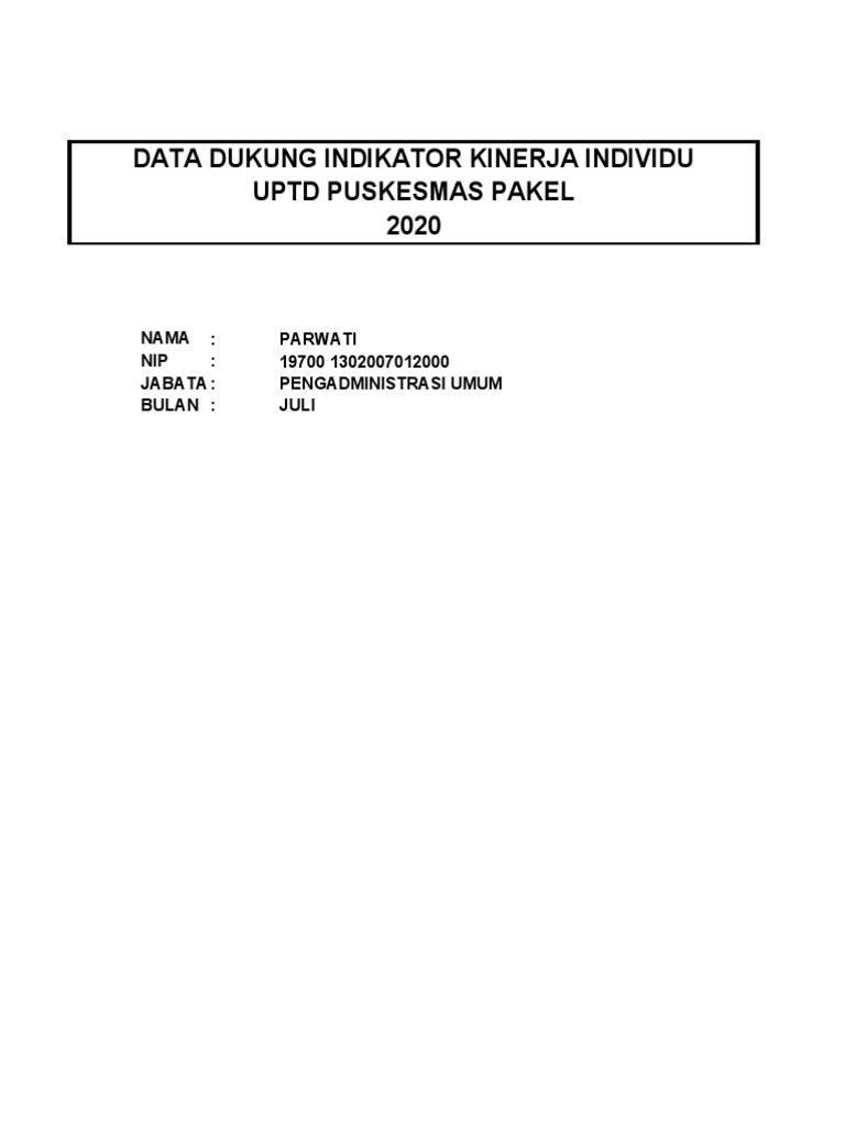 Data Dukung e Kinerja | PDF