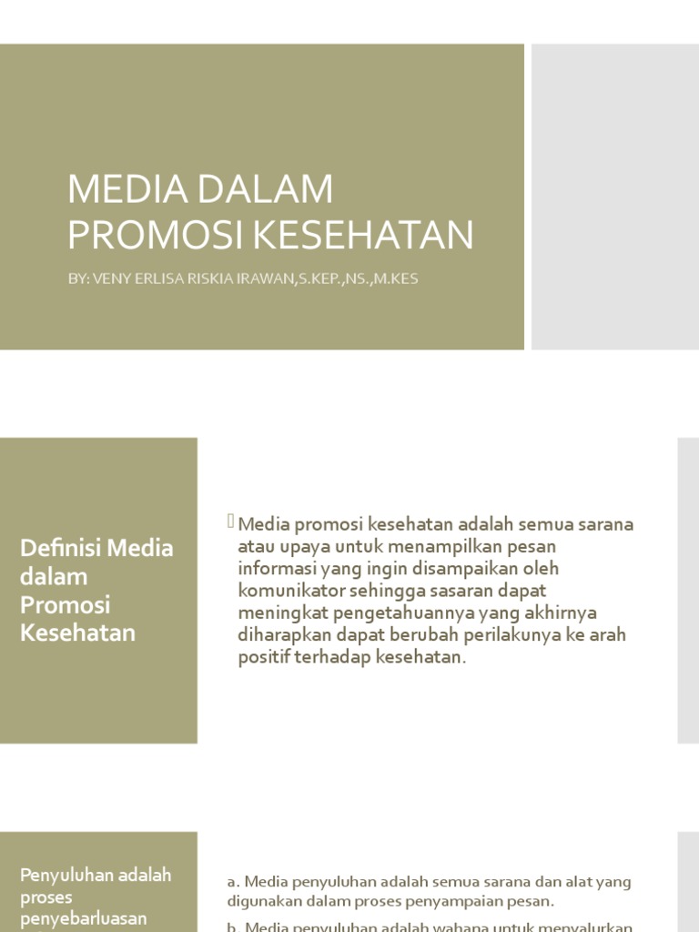 Media Dalam Promosi Kesehatan | PDF | Karier & Perkembangan | Ilmu Sosial