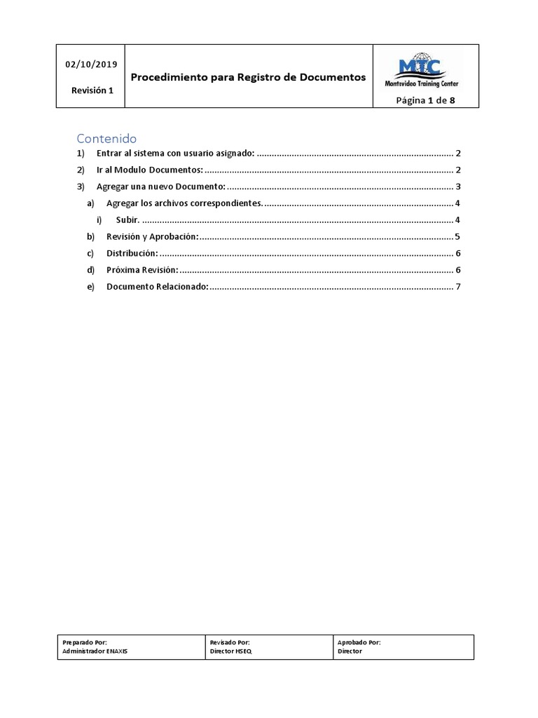 Procedimiento Registro Documentos ENAXIS | PDF | Informática | Software