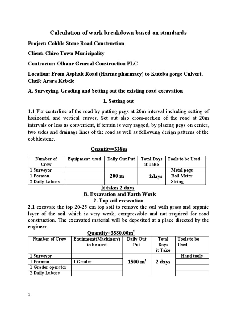 Cobble Break Down Calculation Harme Site | PDF | Road Surface | Road