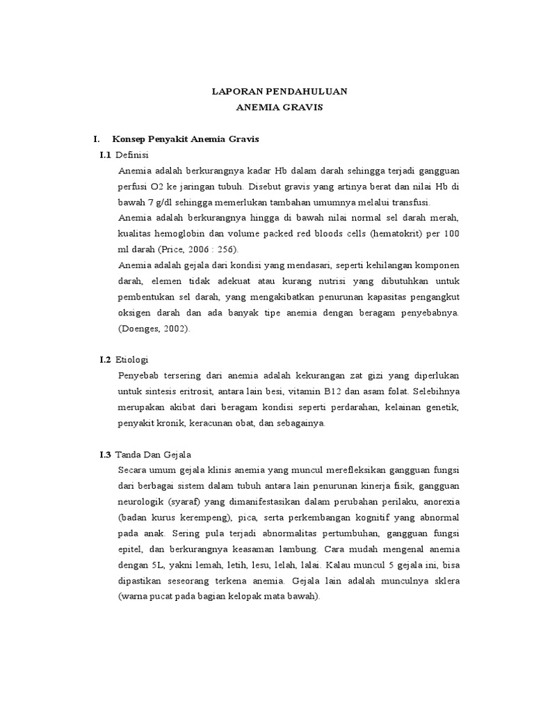 LP Anemia Gravis | PDF