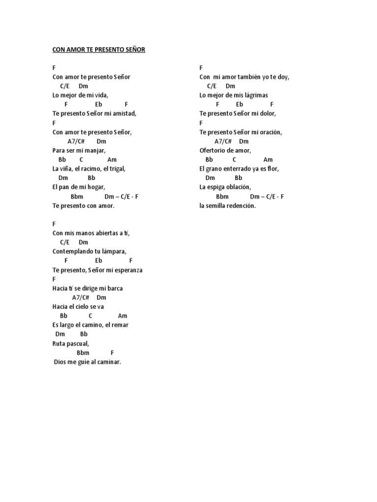 Con Amor Te Presento Señor | PDF