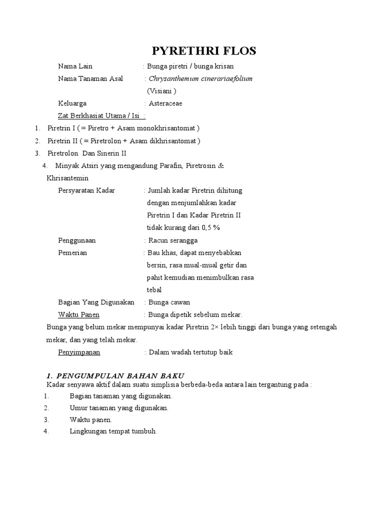 Pyrethri Flos | PDF | Sains & Matematika