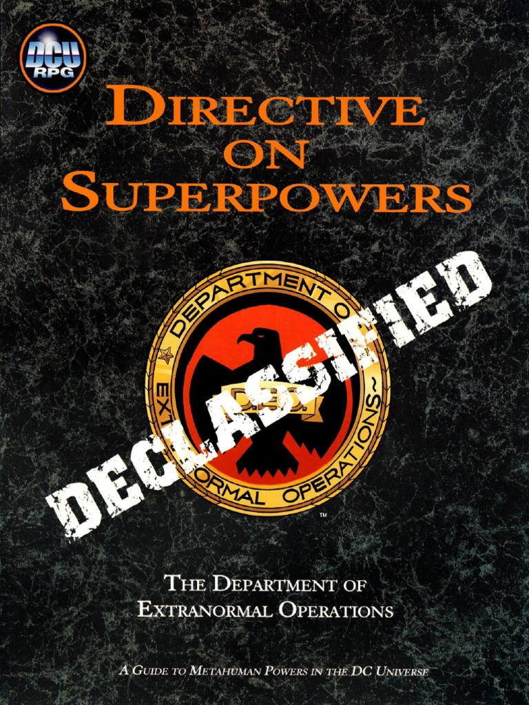 DC Universe RPG - Directive On Superpowers | PDF