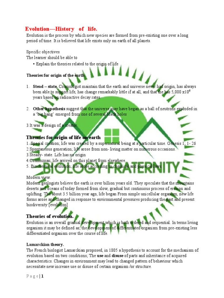 Evolution Notes | PDF | Meiosis | Natural Selection
