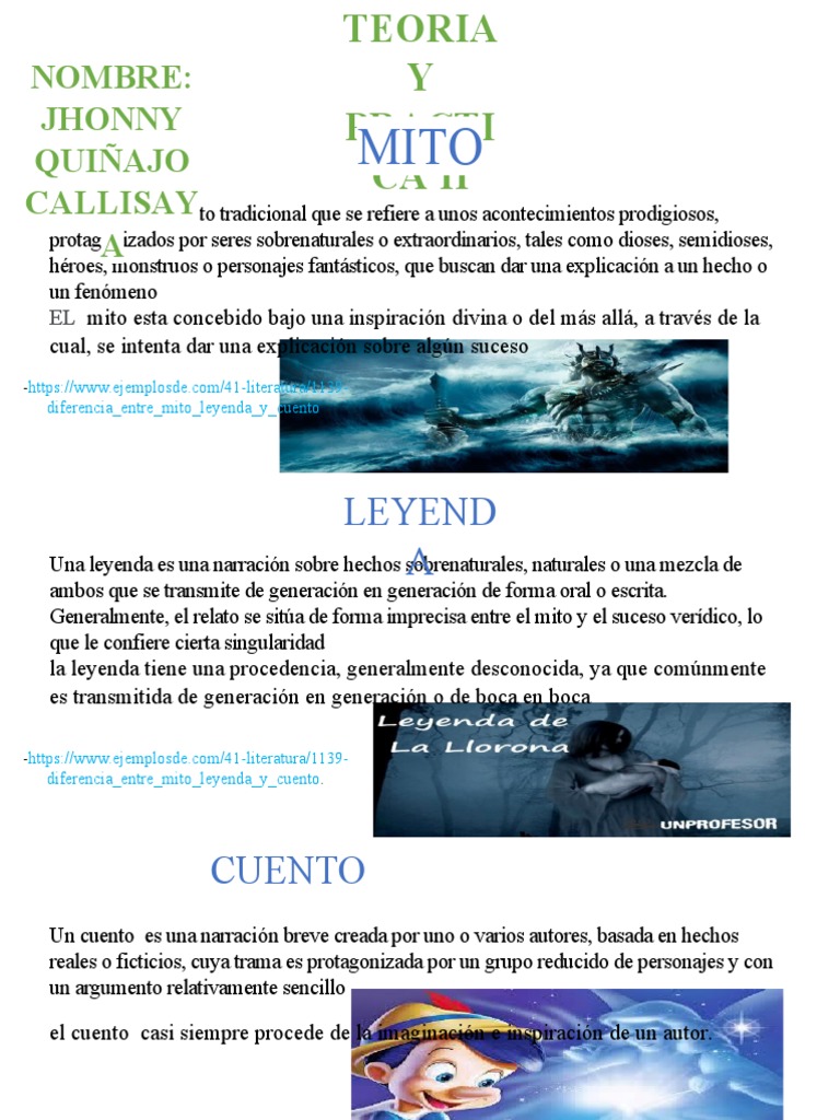 Un Mito Es Un Relato Tradicional Que Se Refiere A Unos Acontecimientos ...