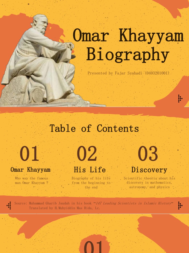Omar Khayyam Biography: Presented by Fajar Syahadi (0403201001) | PDF ...