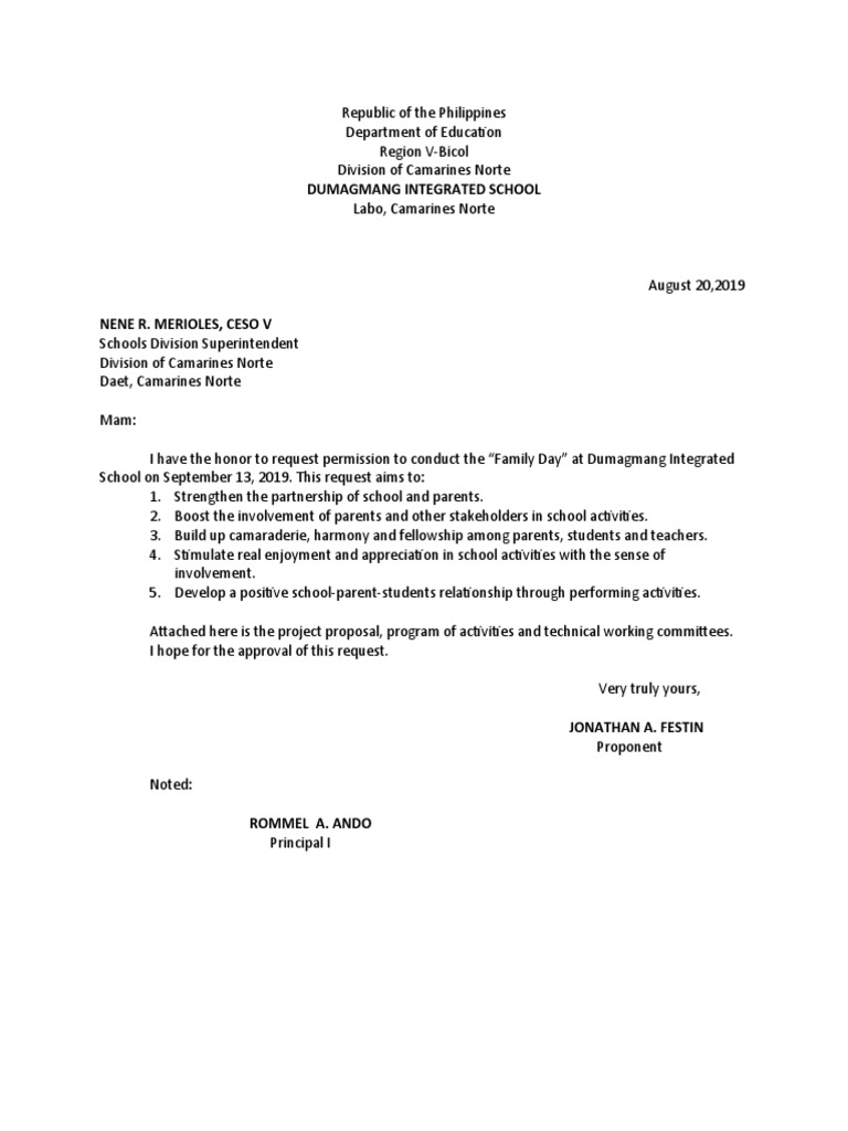 Proposal For Family Day | PDF