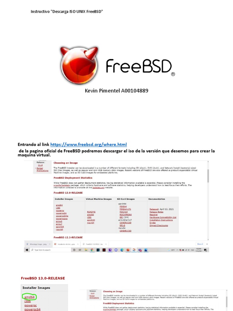 Instructivo Descarga ISO UNIX FreeBSD | PDF