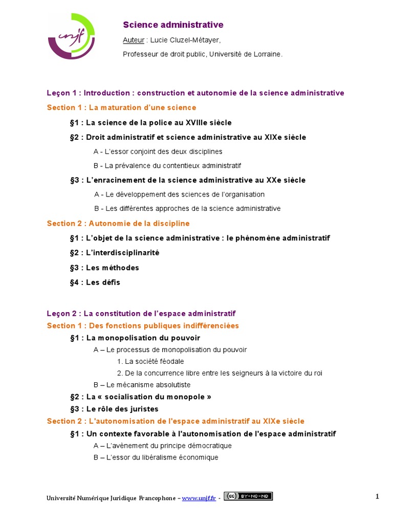 Plan Détaillé Du Cours de Science Administrative | PDF | État | Science