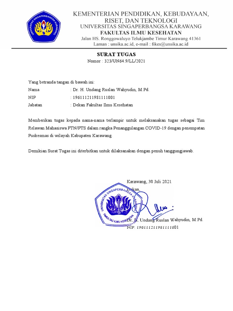 Surat Tugas Relawan Merge 3 | PDF